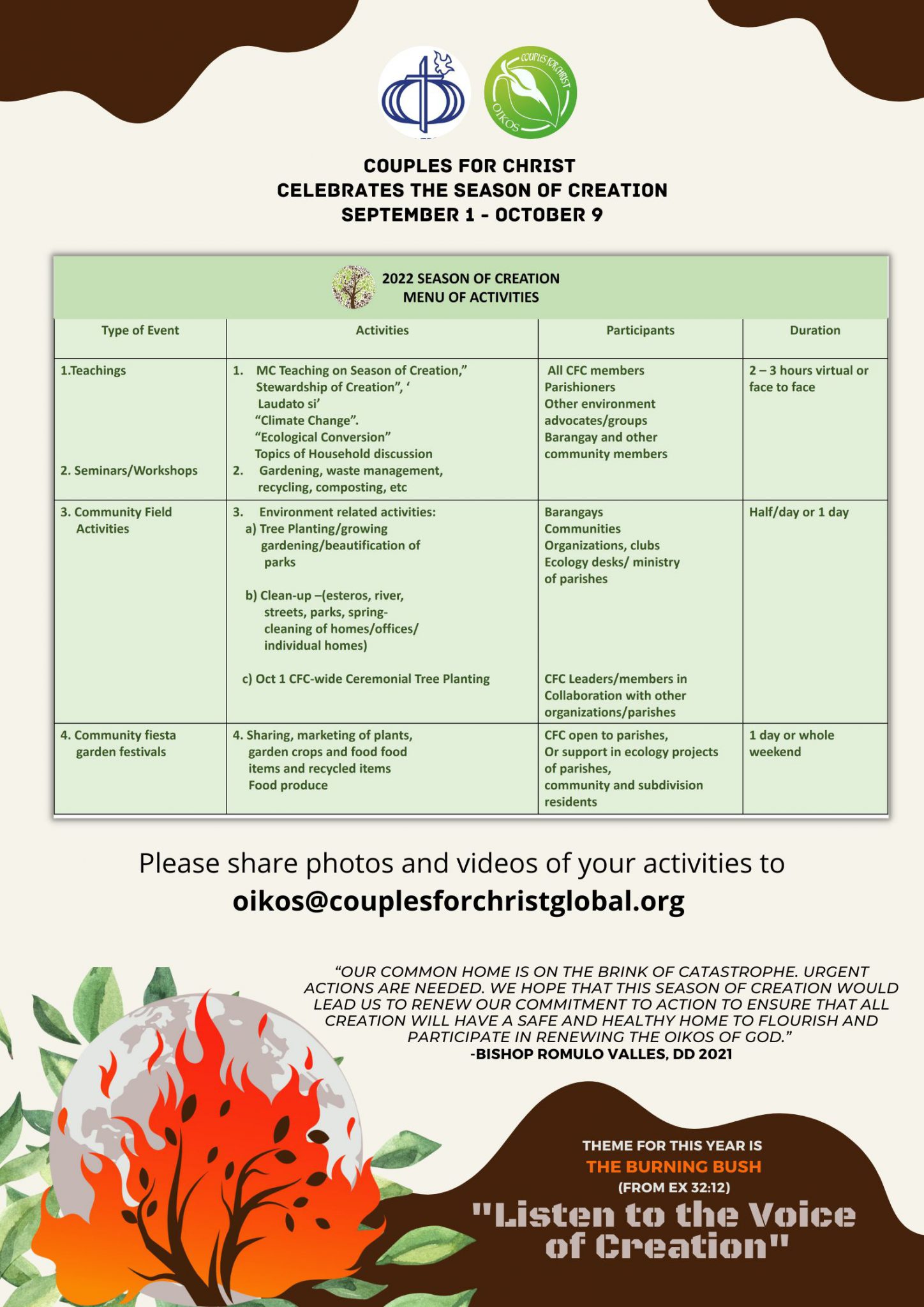 CFC Celebrates the Season of Creation | Couples for Christ Global